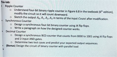 Pre Lab Ripple Counter O Understand Four Bit Binary Chegg