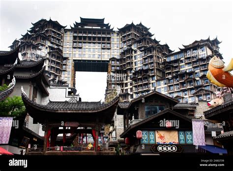 Historic Ancient 72 Tujia Stilted Buildings Scenic Area Or Antique