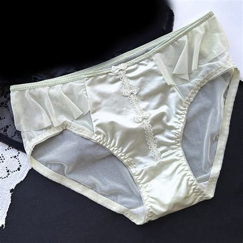 BUYISI Womens Lace Mesh Briefs IceSilk Cute Sexy Panties Bow Comfort Underwear Intimate Green L