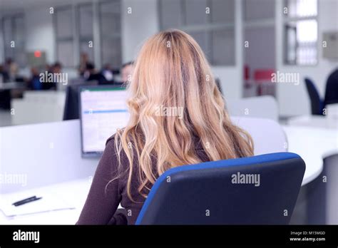 Female Computer Data Entry Operator Stock Photo Alamy