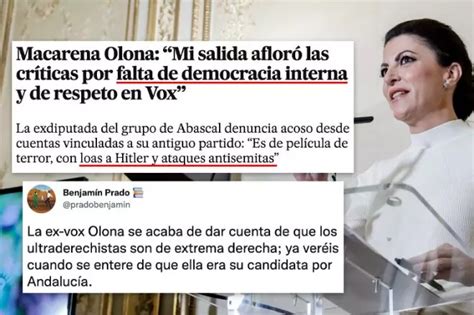 Qué chorprecha Olona denuncia el acoso con loas a Hitler de cuentas vinculadas a Vox