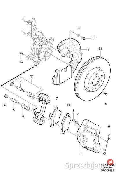 VOLVO XC przednie prawe jarzmo zacisk hamulcowy Bielany Wrocławskie Sprzedajemy pl