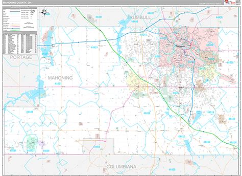Mahoning County Oh Wall Map Premium Style By Marketmaps Mapsales