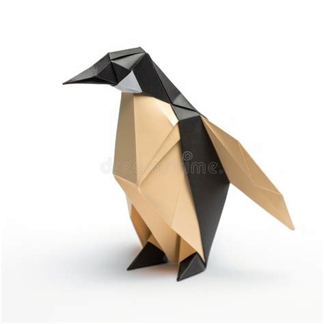 Elegant Origami Penguin With Bold Structural Designs Stock Illustration