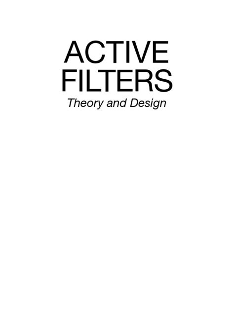 Active Filters Theory And Design Pdf