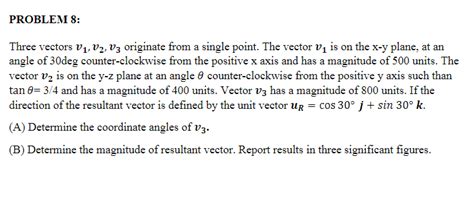 Solved Three Vectors V1v2v3 Originate From A Single Point