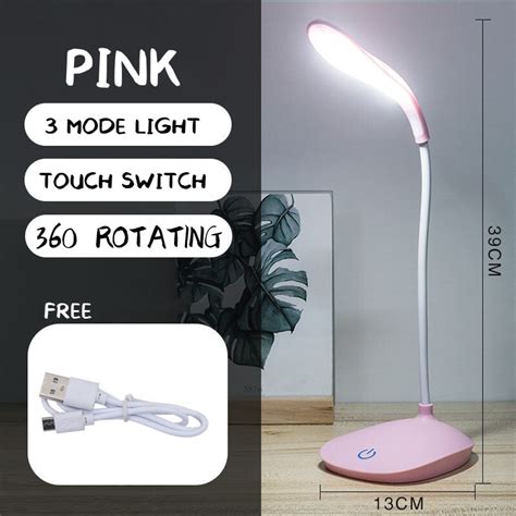 Touch Sensor LED Desk Table Lamp Dimming 3 Modes USB Plug In Study Reading Eye Protection Bed