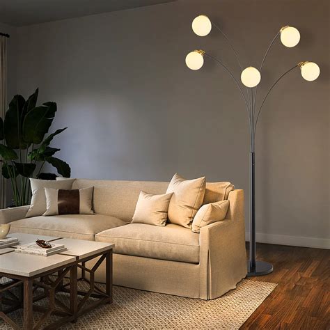 Orren Ellis Khail 5 Lights 85 Arched Tall Tree Floor Lamp With Marble