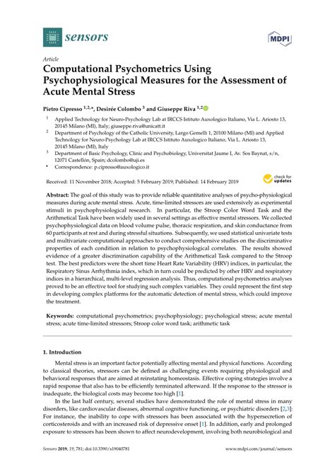 pdf computational psychometrics using psychophysiological measures