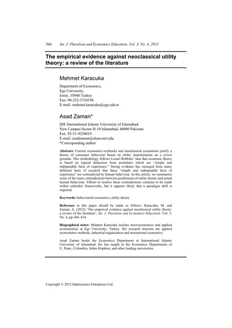 Pdf The Empirical Evidence Against Utility Maximization