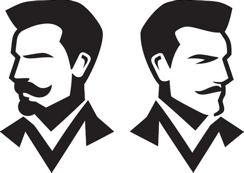 Expresiones Monocromáticas Hombre Vector Arte Negro Sombras Y Siluetas