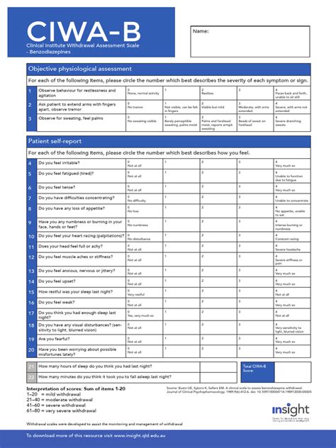 Insight Ciwa Bpdf Download Free Pdf Perspiration Neuroscience