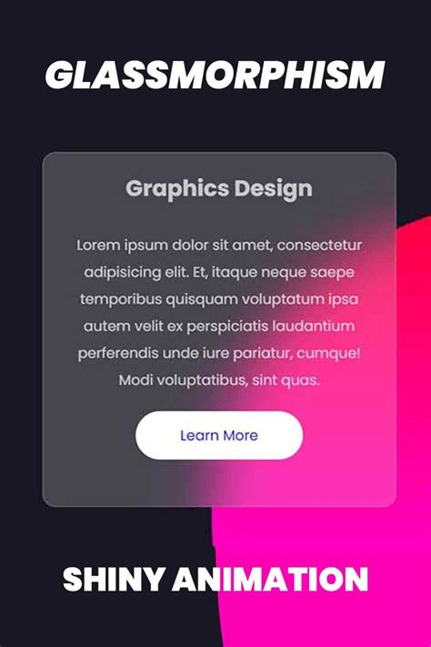 Card Design With Css Glassmorphism Shiny Effect