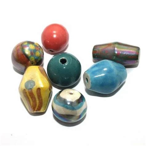 10 Pcs Ceramic Beads Assorted 37x25 Mm सिरेमिक बीड्स Jaunty Overseas