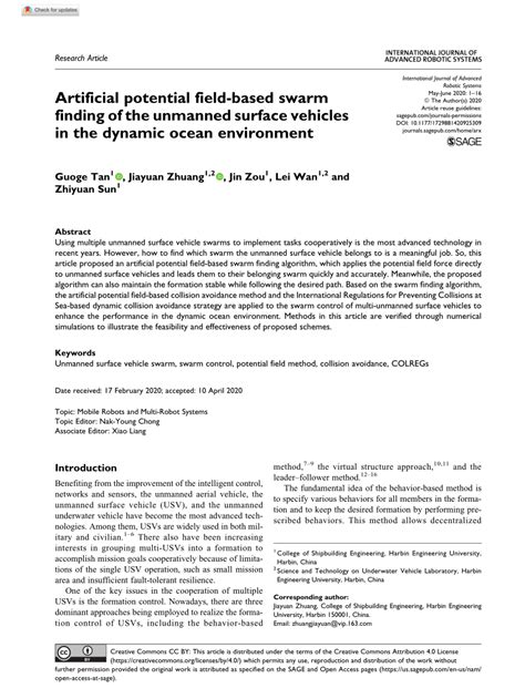 PDF Artificial Potential Field Based Swarm Finding Of The Unmanned Surface Vehicles In The