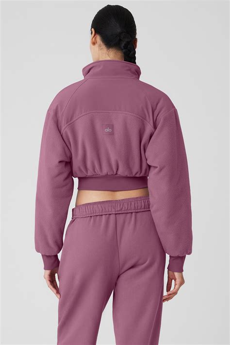 Polar Fleece Cropped Wintry Mix Jacket Soft Mulberry Alo Yoga