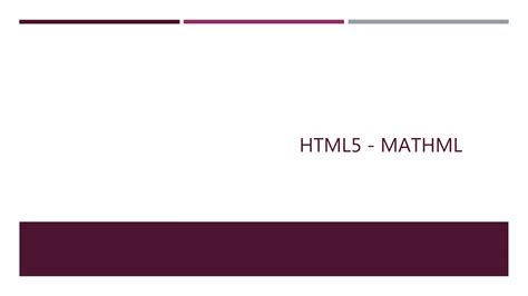 Html Mathml Ppt