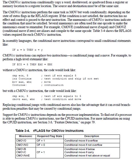conditional jump or move