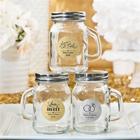 Personalized Metallics Collection Glass Mason Jars With Handle Famous