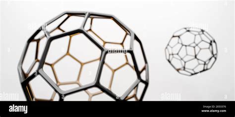 Model Of Buckminsterfullerene C60 Molecule Allotrope Of Fullerene