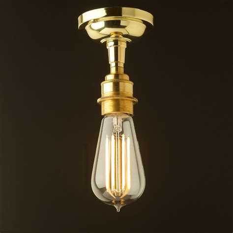 Polished Brass Batten Holder Edison E27 Fitting Premium Quality