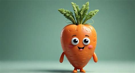 A Carrot With A Face And Eyes And A Face On It Premium AI Generated Image