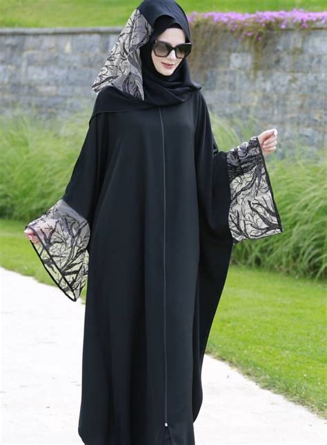 Large Online Sales Best Quality Dubai Abaya Black Embroidered Robe