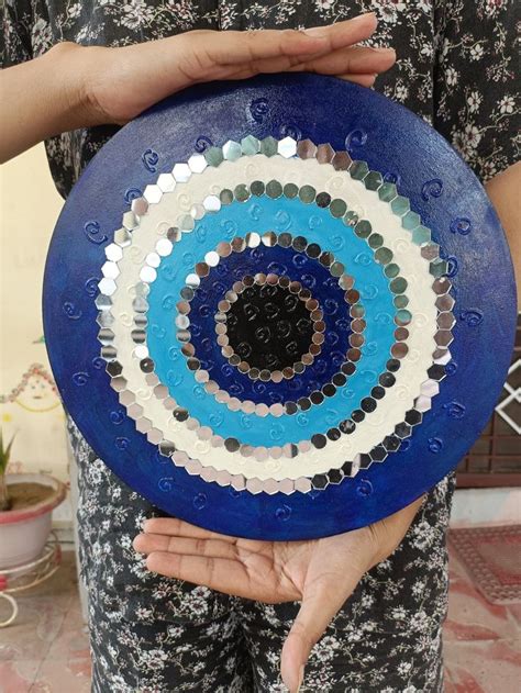 Evil Eye Traditional Lippan Art Home Decor Wall Hanging 12 Inches