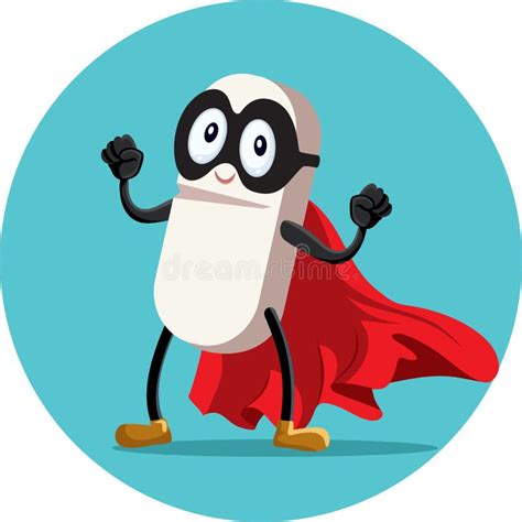 Superhero Prescription Medicine Healing And Curing Vector Cartoon Stock