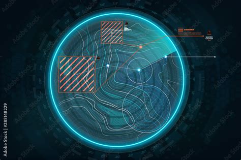 Radar Screen In Hud Style Air Search Gadget In Futuristic Style Game