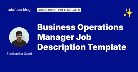 Business Operations Manager Job Description Template Adaface