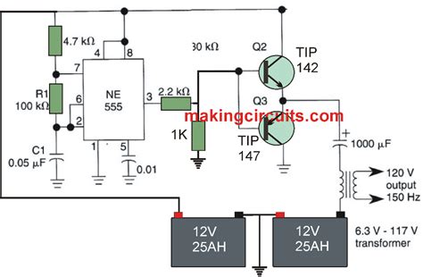 Ic 555 Inverter Circuit Using Mosfet Circuit Diagram