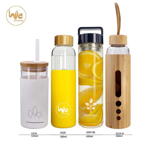 Eco Friendly New Design Borosilicate Glass Bamboo Bottle With Bamboo