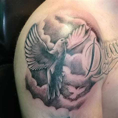 Dove Tattoo Designs With Clouds