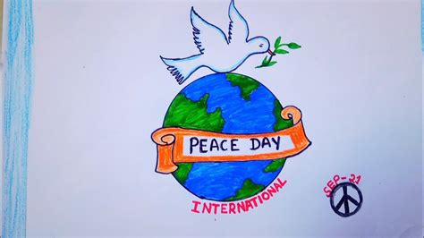 World Peace Day Drawing How To Draw Peace Day Drawing Easy Drawing