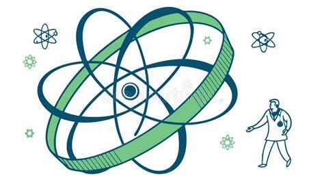 Atom Model Illustration Science And Physics Nuclear Structure Educational Diagram Vector