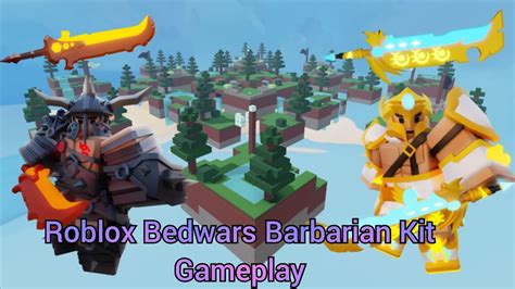 Roblox Bedwars Barbarian Kit Gameplay Youtube