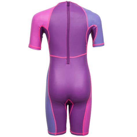 Kloupi Girls Legsuit Swimsuit Purple Pink Nabaiji Decathlon