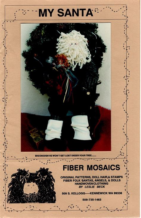 29 Primitive Santa Doll Uncut Pattern Large Prim Santa Claus Fiber