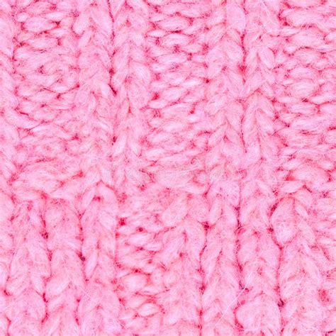 Pink Knitting Wool Texture Background Colorful Knitted Horizon Stock