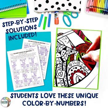 Solving Systems Of Equations By Elimination Color By Number Activity