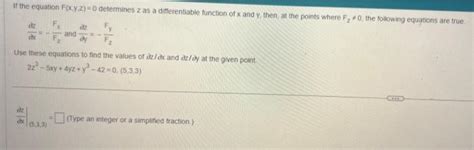 Solved If The Equation F X Y Z 0 Determines Z As A