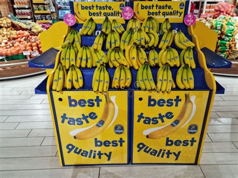 Chiquita Bananas With Logo On Sale At Supermarket Editorial Image