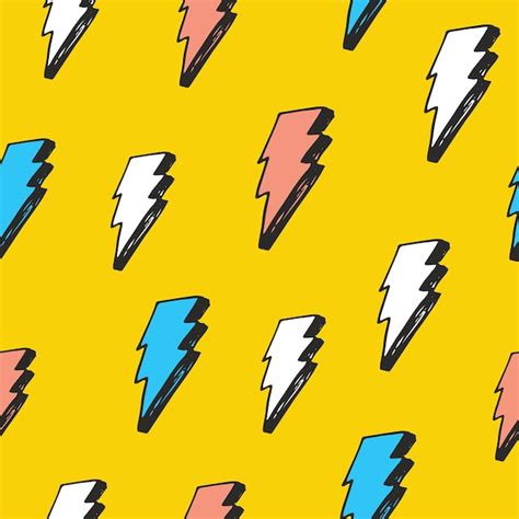 Premium Vector Lightning Seamless Pattern Vector Illustration Vector