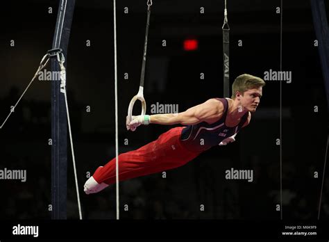 March Gymnast Allan Bower USA During The American Cup Gymnastics Championships