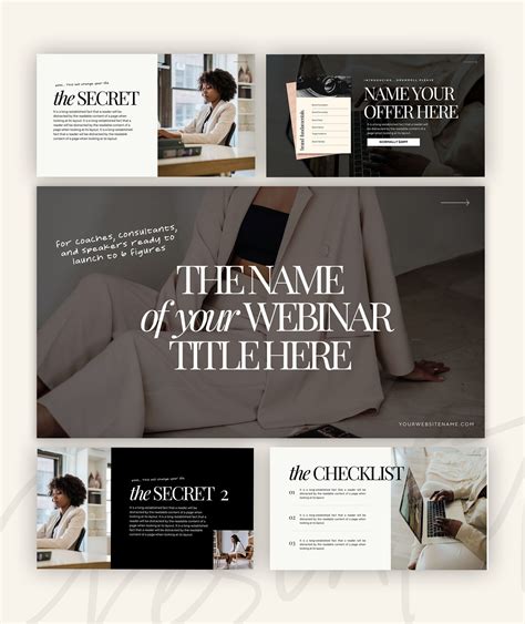 Canva Webinar And Masterclass Ppt Slides Coaches Consultants Service Providers Editorial Aesthetic