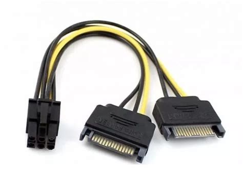Переходник 2 По 15 Pin SATA -> 6 Pin для PCI-E Удлинитель Кабель 18AWG ...