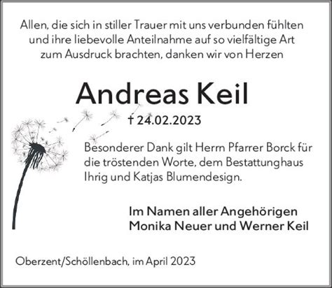Traueranzeigen Von Andreas Keil Vrm Trauer De