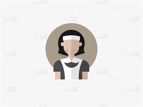 女仆卡通形象平面设计图标