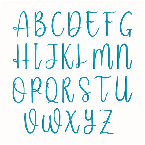 Emma Script Font Embroidery Alphabet 6 Sizes Instant Download Bx Pes